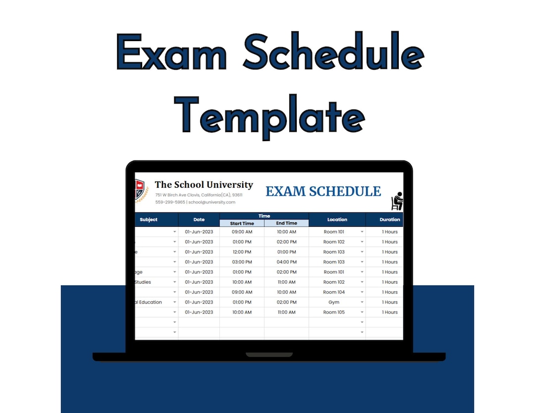 Exam Schedule Template, Editable Google Sheets Planner, Exam ...