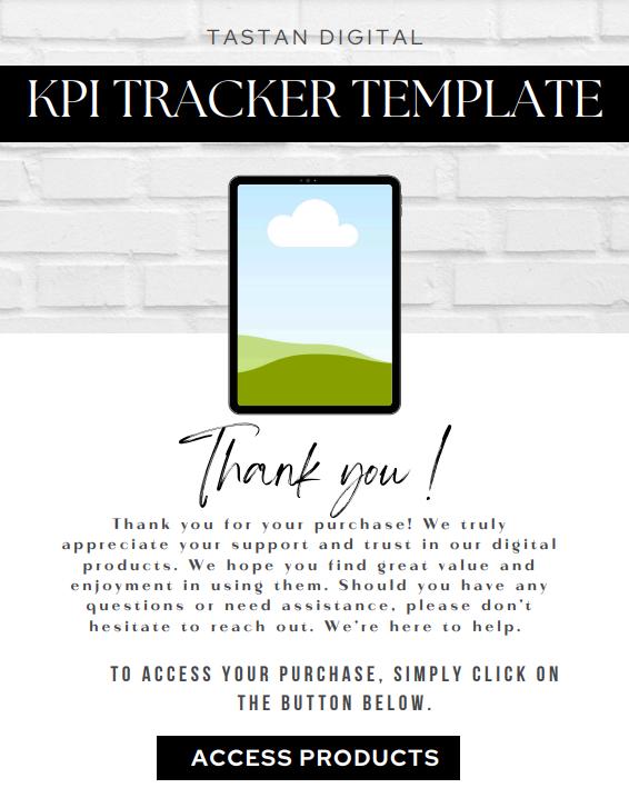 KPI Tracker Template, Google Sheets Editable Template,performance ...