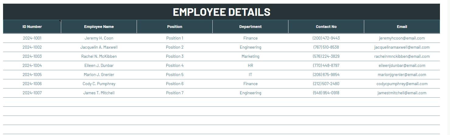 Attendance List Template, Class Attendance Tracker, Printable Roll Call ...