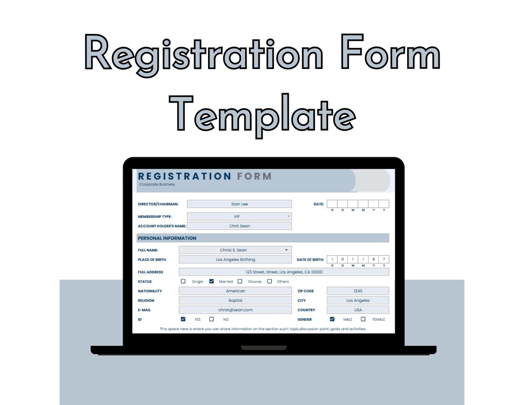 Registration Form Template, Event Sign-up Sheet, Printable Enrollment ...