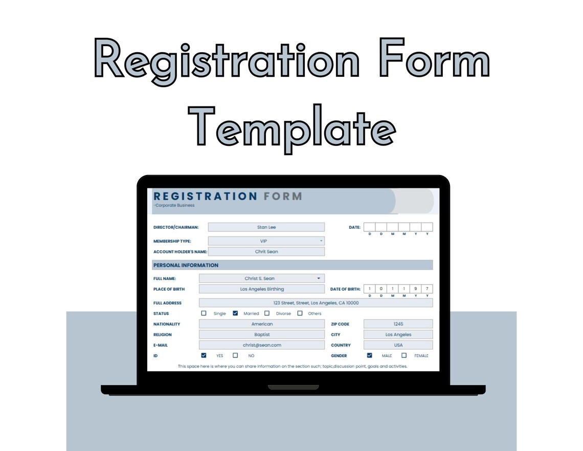 Registration Form Template, Event Sign-up Sheet, Printable Enrollment ...