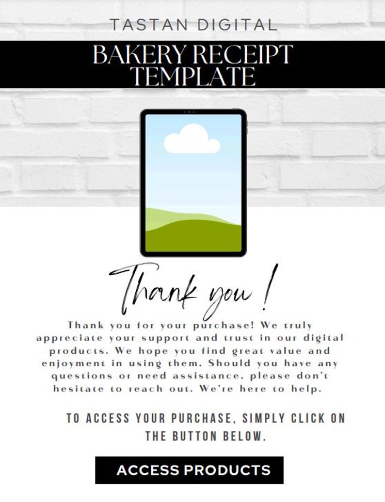 Bakery Receipt Template: Google Sheets Invoice, Sales Tracker (digital ...