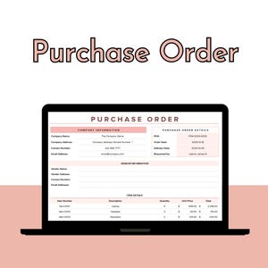 Purchase Order, Google Sheets Template, Editable Order Tracker, Digital ...