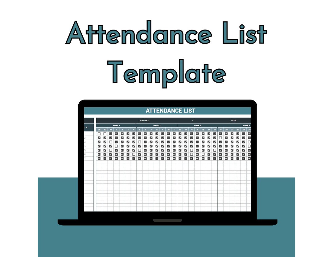 Attendance List Template, Class Attendance Tracker, Printable Roll Call ...