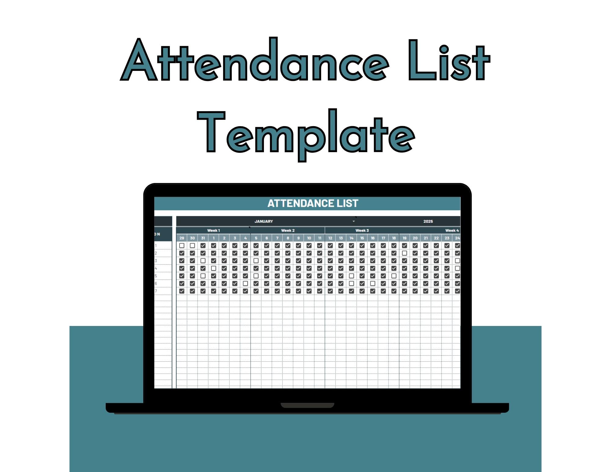 Attendance List Template, Class Attendance Tracker, Printable Roll Call ...