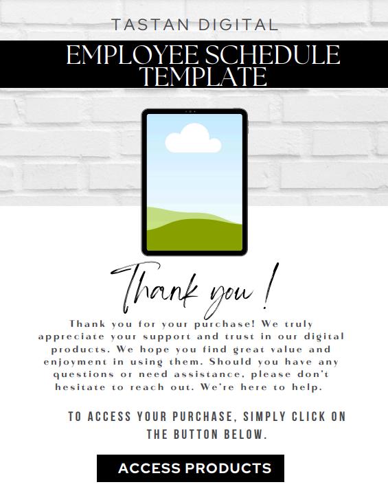 Employee Schedule Template, Google Sheets Planner, Work Shift Organizer ...
