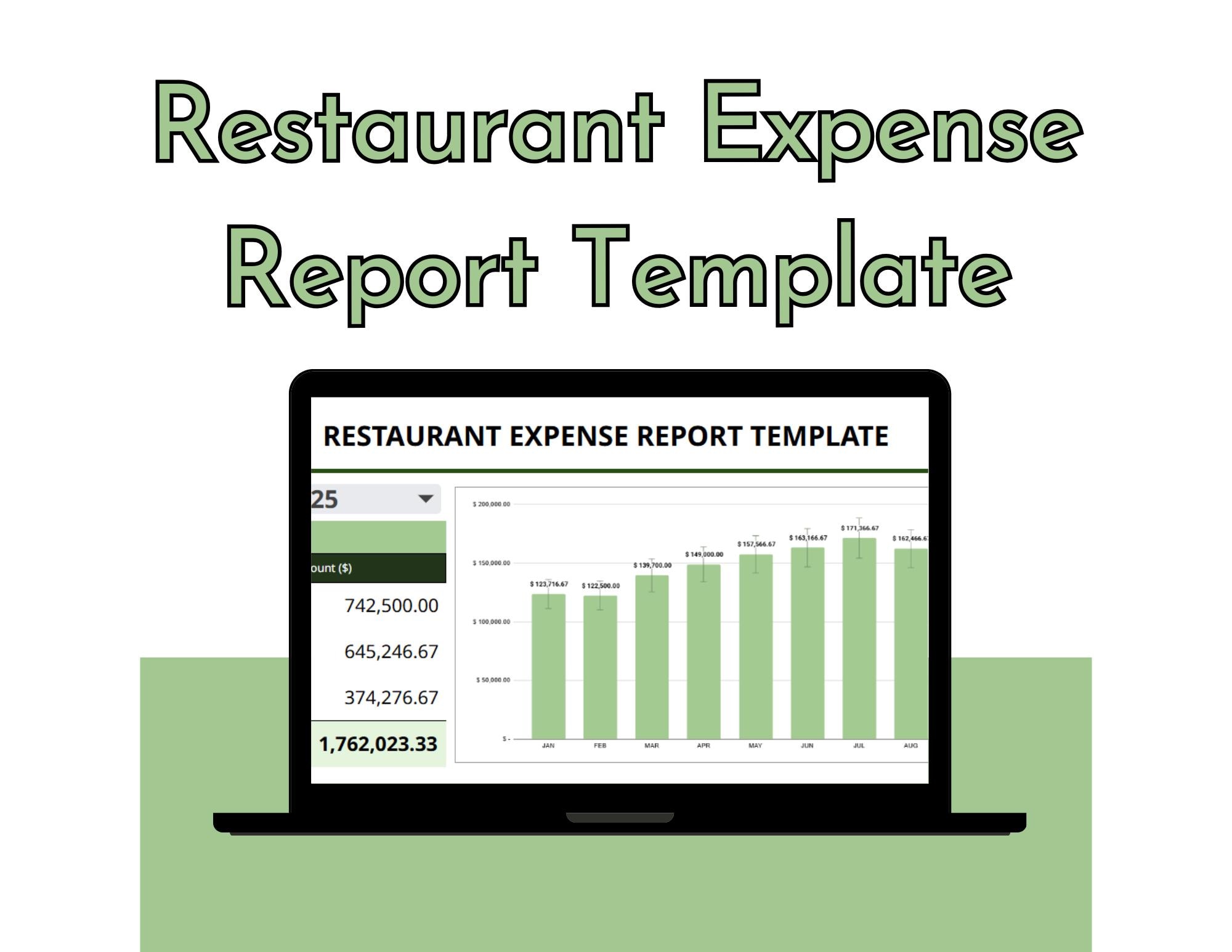 Restaurant Expense Report Template: Editable Google Sheets Financial ...