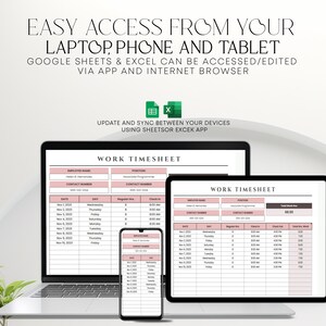 Google Sheets Work Timesheet Template: Employee Time Tracker (weekly ...