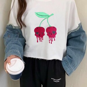 Machine Embroidery Design.melting Cherry Skull. - Etsy