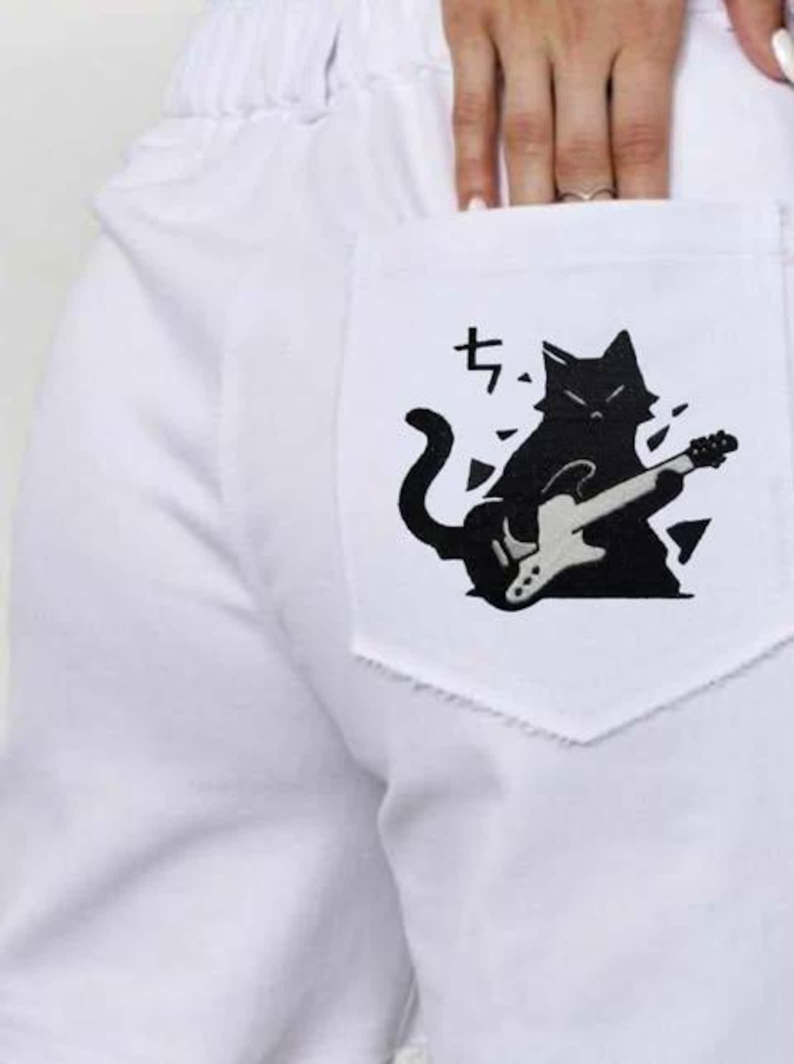 Machine Embroidery Design.black Cat Love Music With Guitar. - Etsy