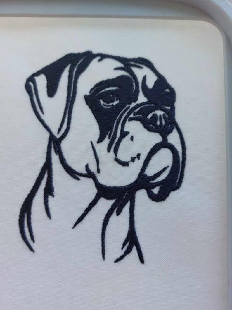 Machine Embroidery Design.boxer Dog With a Noble Face. - Etsy