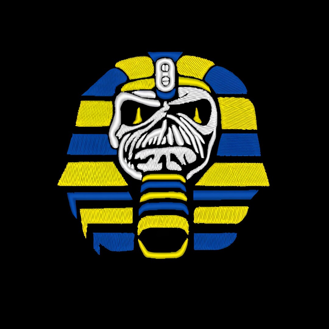 Machine Embroidery Design.pharaoh Eddie the Head En Powerslave + Iron ...