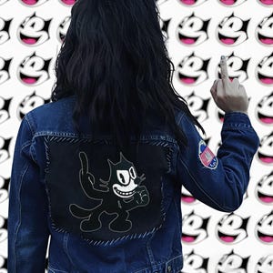 Machine Embroidery Design. Felix the Cat Show Middle Finger. - Etsy