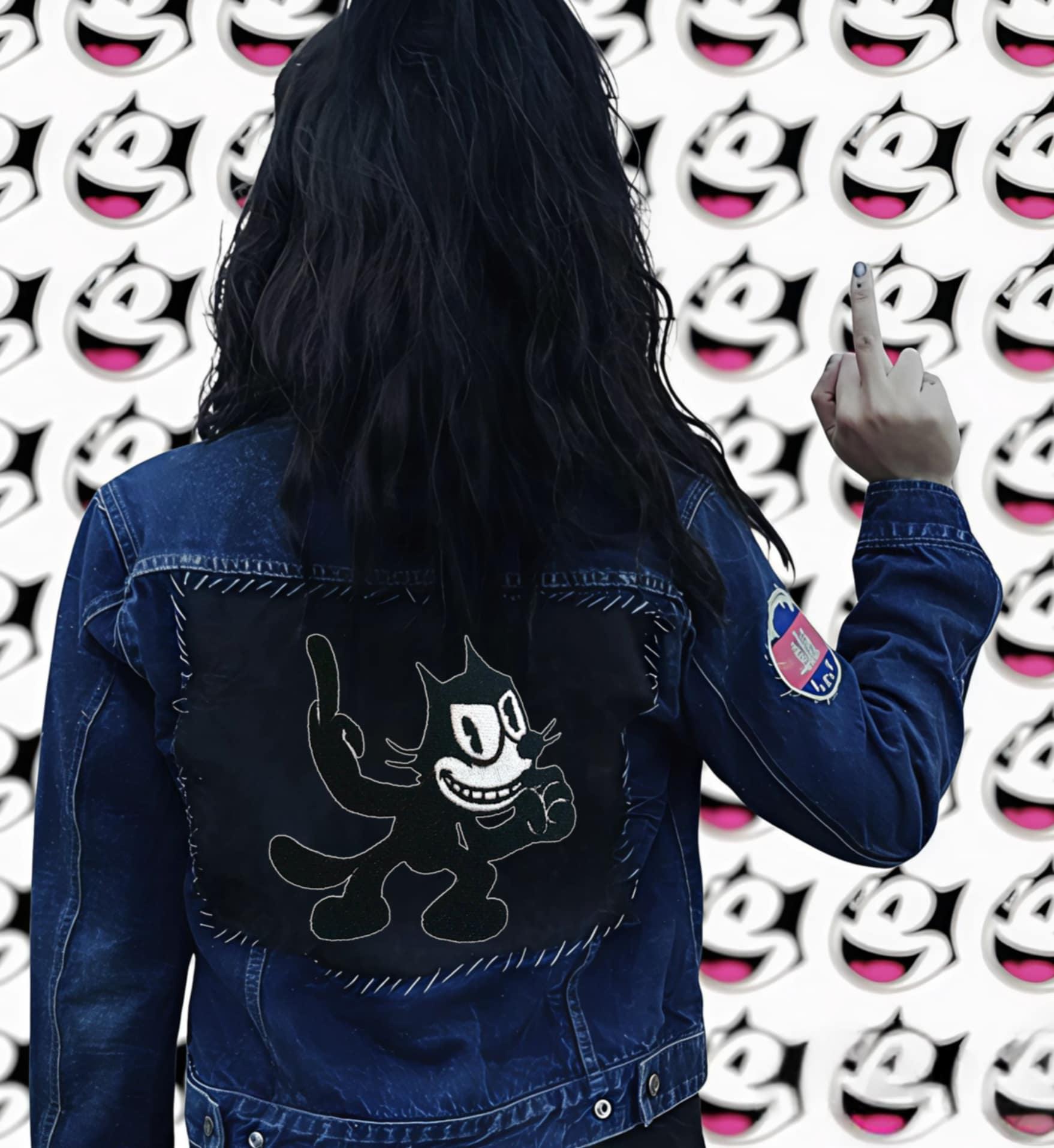 Machine Embroidery Design. Felix the Cat Show Middle Finger. - Etsy