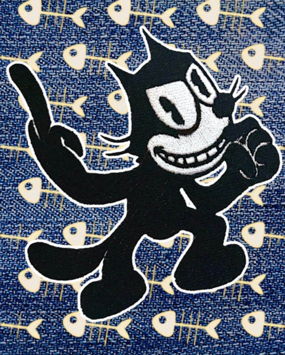 Machine Embroidery Design. Felix the Cat Show Middle Finger. - Etsy