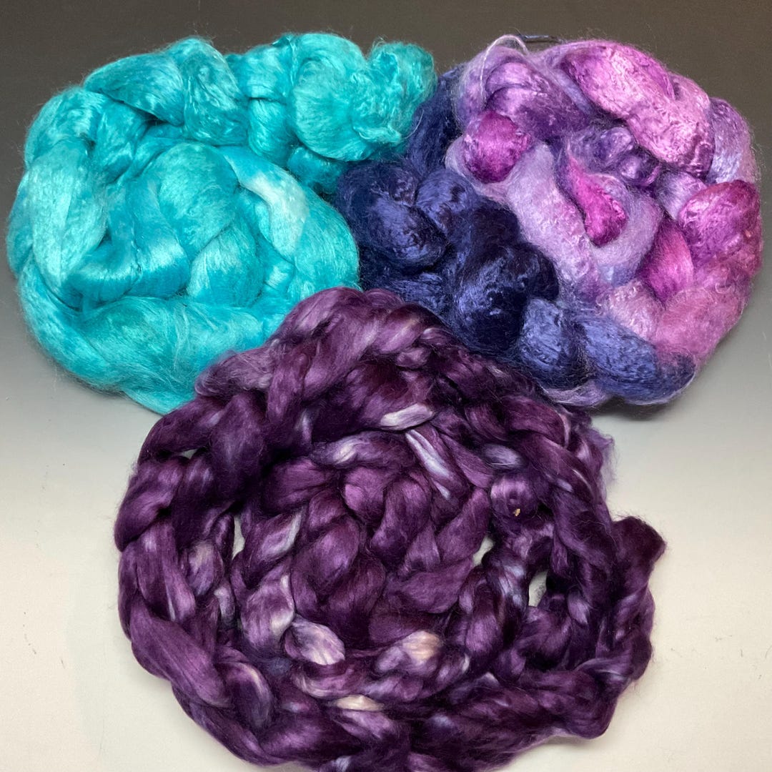 Cellulose Seacell, Bamboo, Viscose Plant Fiber Hand Dyed Total 6 Ounces ...