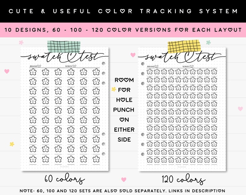 Marker Swatch Test Printable Alcohol Marker Color Chart Template A5 ...