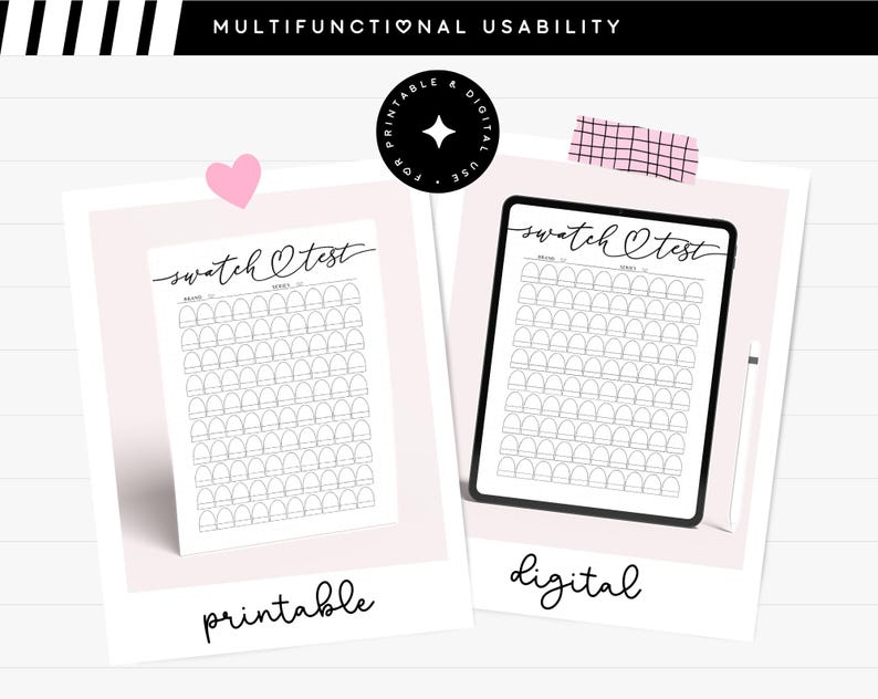 Color Swatch Test Printable Page for Journal A4 A5 Blank Colour Chart ...