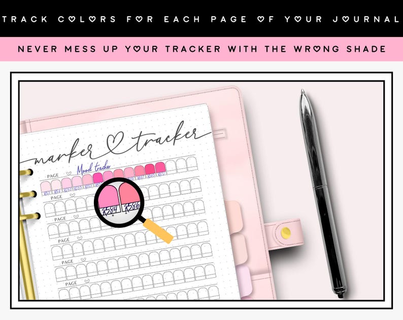 Marker Tracker Printable Page Journal A4 & A5 Planner Blank Color Key ...