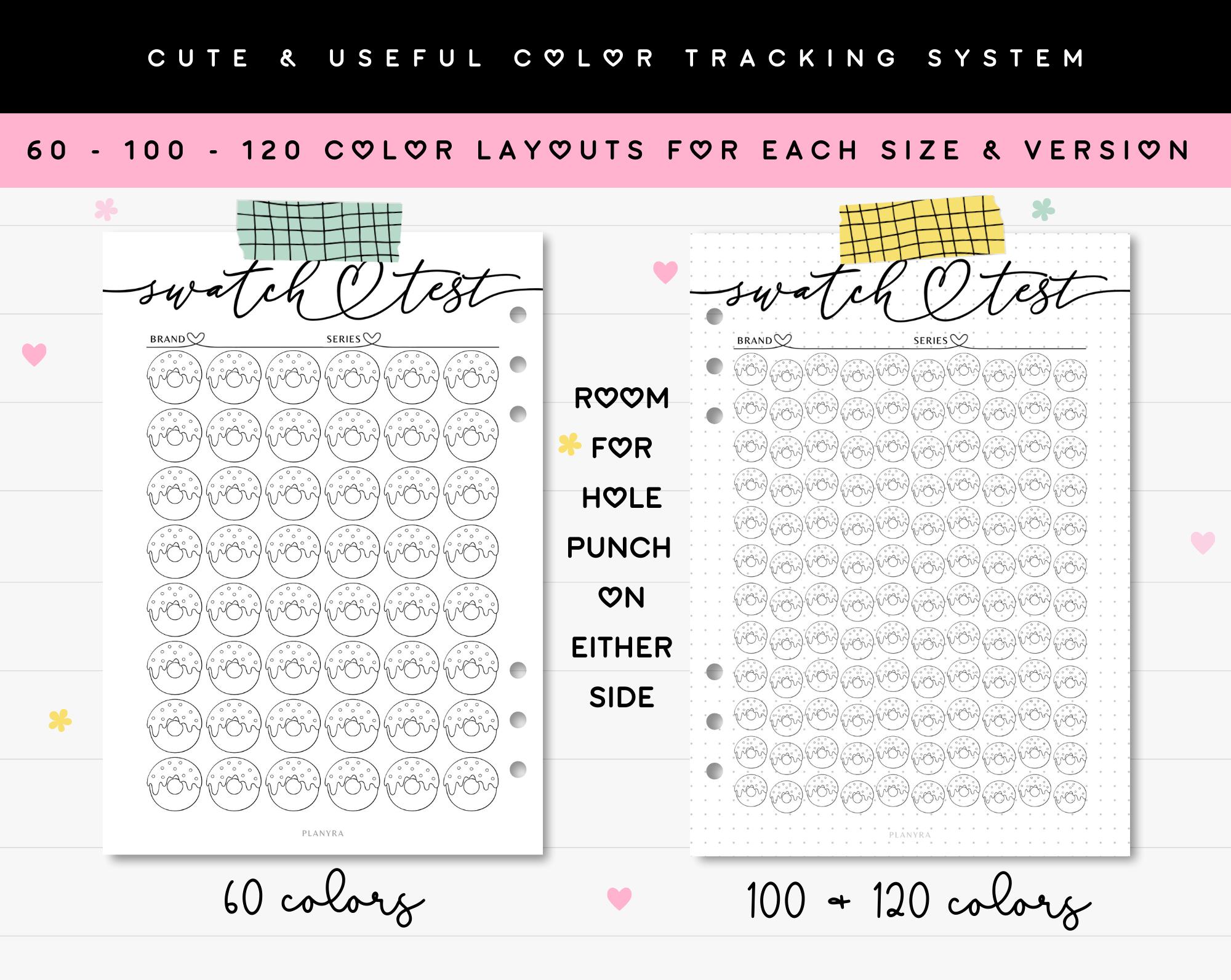 Marker Swatch Test Printable Journal Page A4 & A5 Blank Color Chart ...