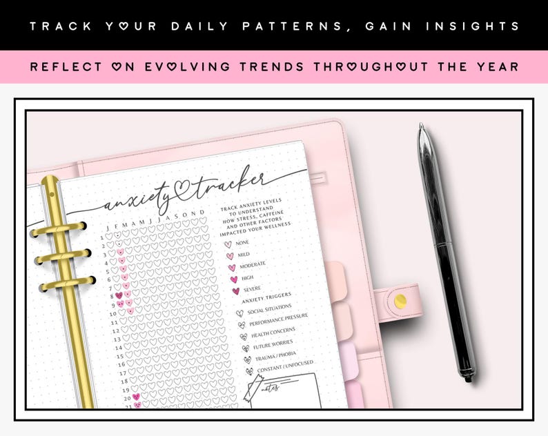 Anxiety Tracker Printable Mental Health Journal A5 Planner Insert ...