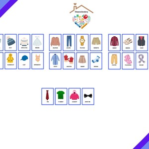 Clothes Flash Cards for Pre.k Kindergarten, Educational Printable Cards ...