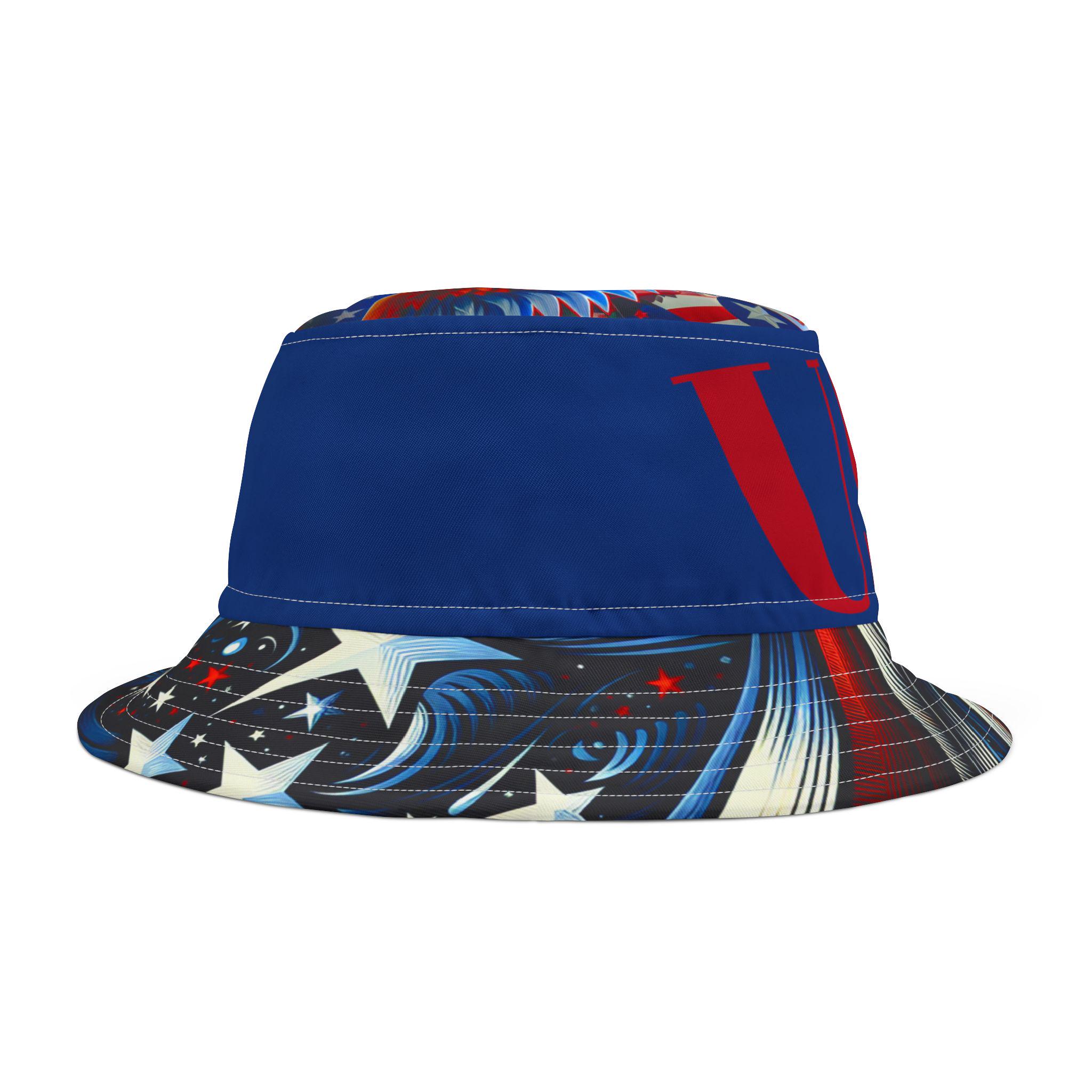 USA Bucket Hat, American Flag Eagle Design, Patriotic Headwear, USA ...