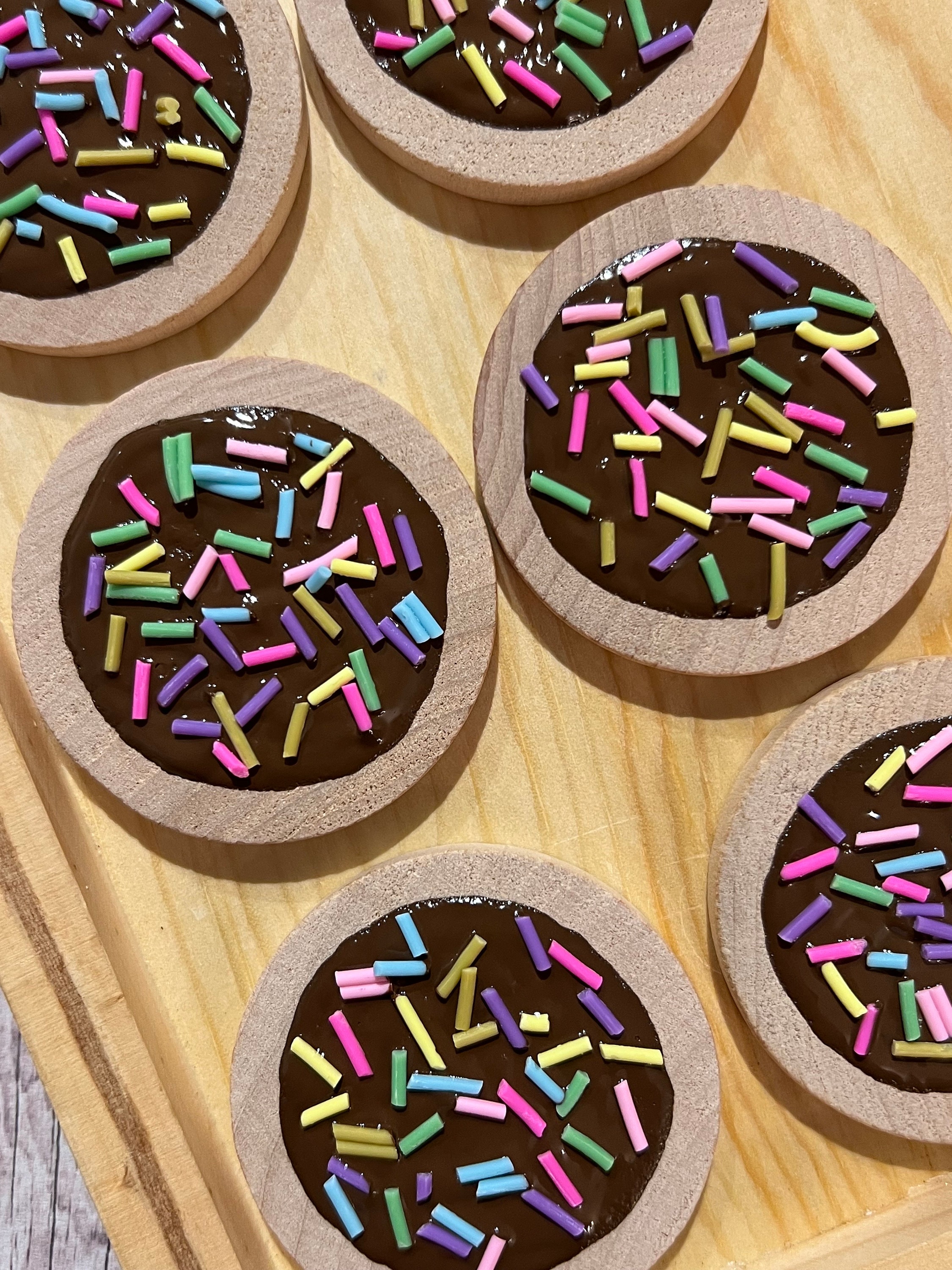 Play Food/play Bakery/play Kitchen-set of 6 Wood Sugar Cookies ...