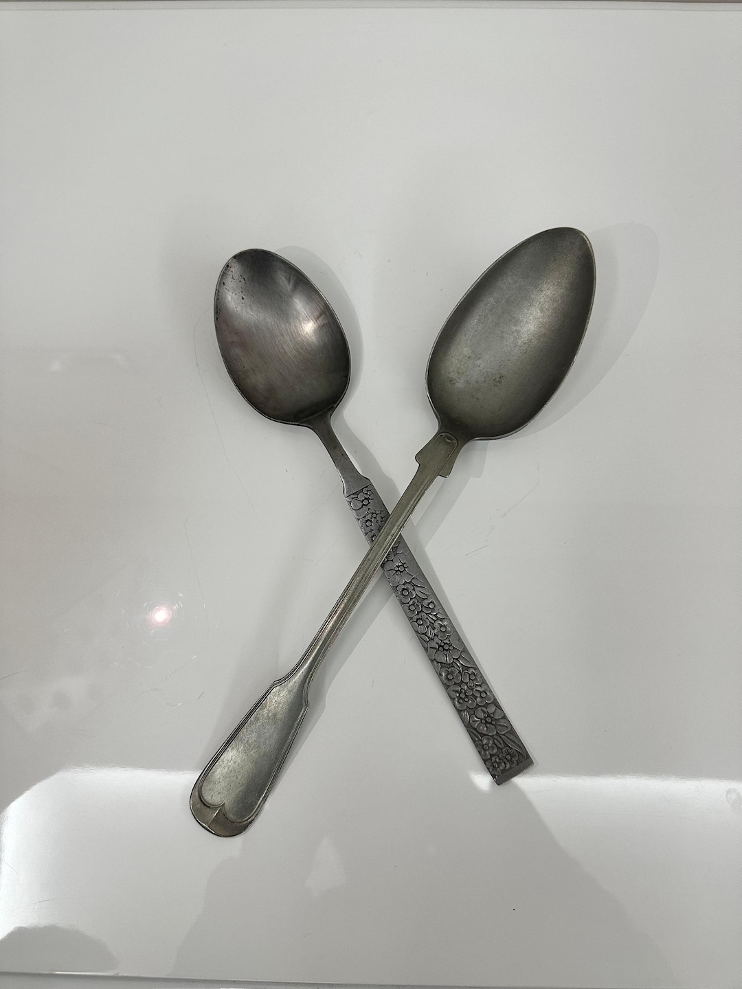 Vintage 1950s Stainless Steel Large Serving Spoons - Set of 2, Mid ...