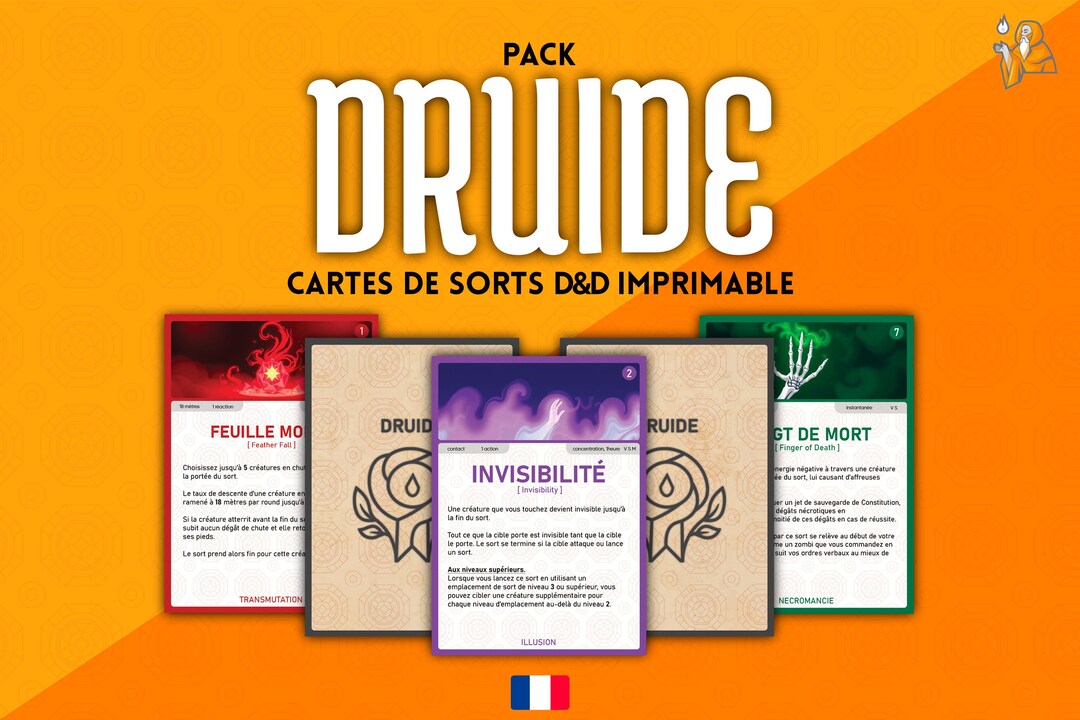D&D 5e Druid Spell Cards – Printable PDF – French - Etsy
