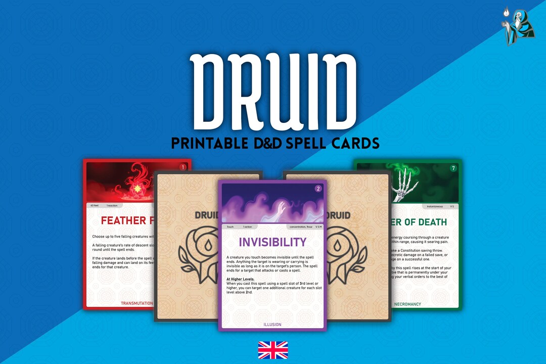 D&D 5e Druid Spell Cards – Printable PDF – English - Etsy