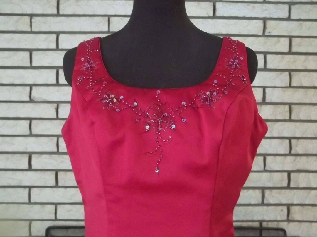 Vintage Modern Maid Collection Mary's Import Bridals Red Formal Gown ...