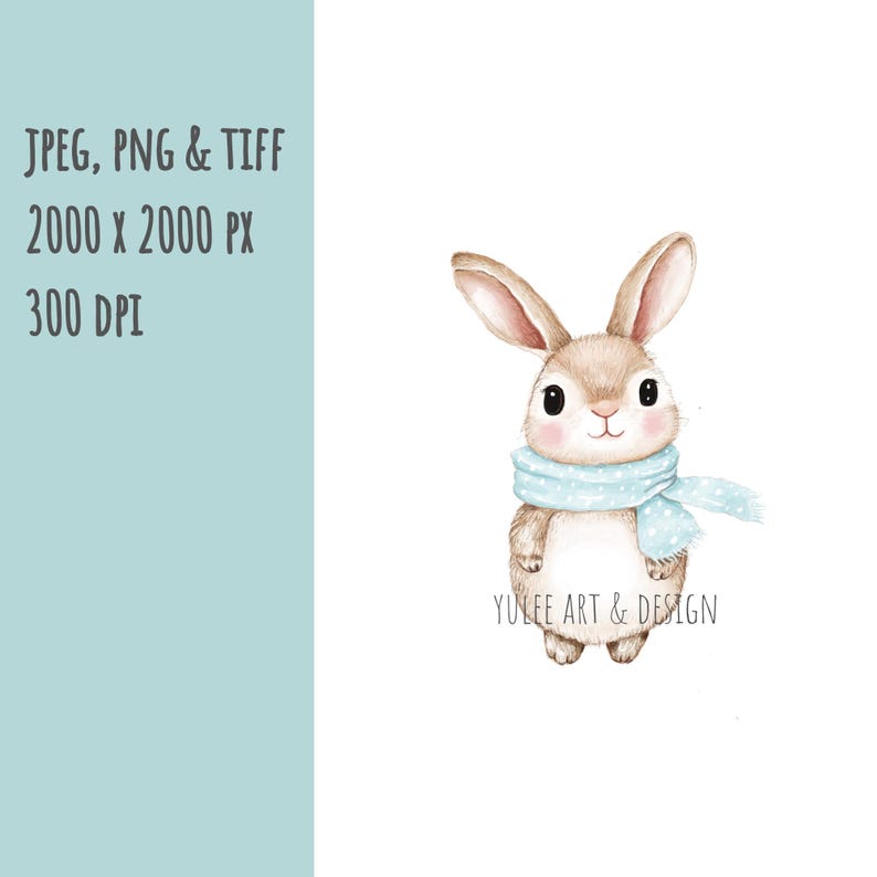 Watercolor Rabbit Clipart, Kids Printable Art (digital Download) - Etsy