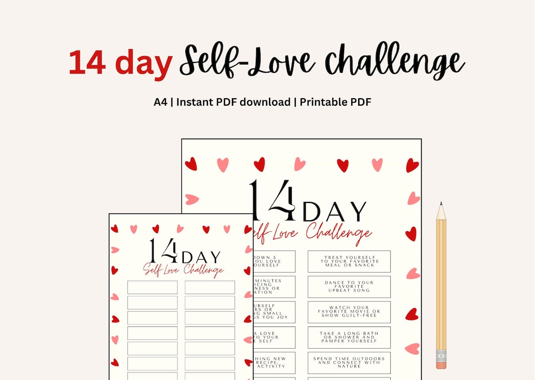 14-day Self-love Challenge PDF, Printable Self-care Journal, Daily Self ...