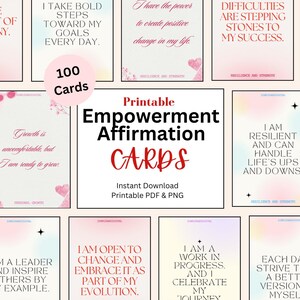Printable Empowerment Affirmation Cards, Daily Affirmations ...
