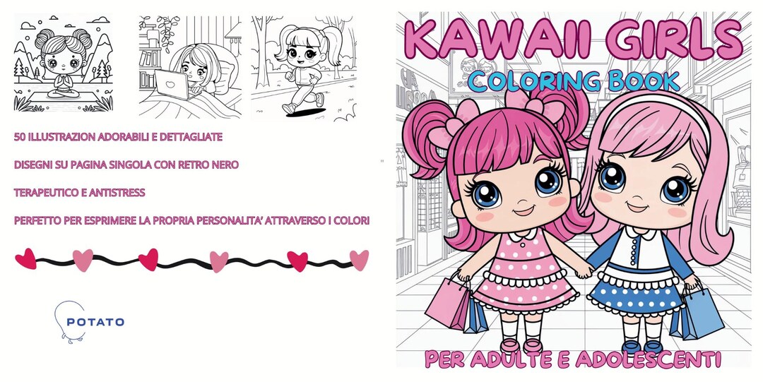KAWAII GIRLS Coloring Book (1) - Etsy