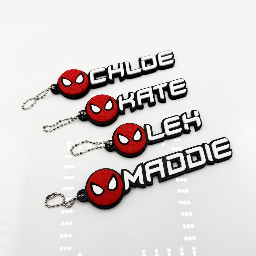 Spider-man Personalized Custom Keychain Name Tag 3D Printed - HARD ...