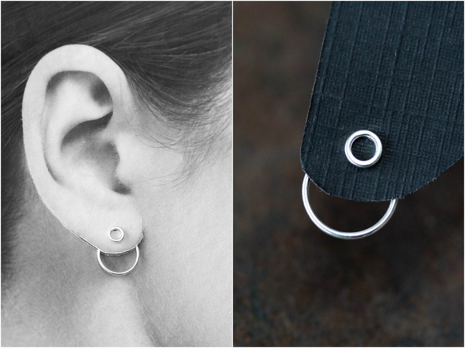 Minimalist Circle Ear Jacket Contemporary Minimal Sterling - Etsy