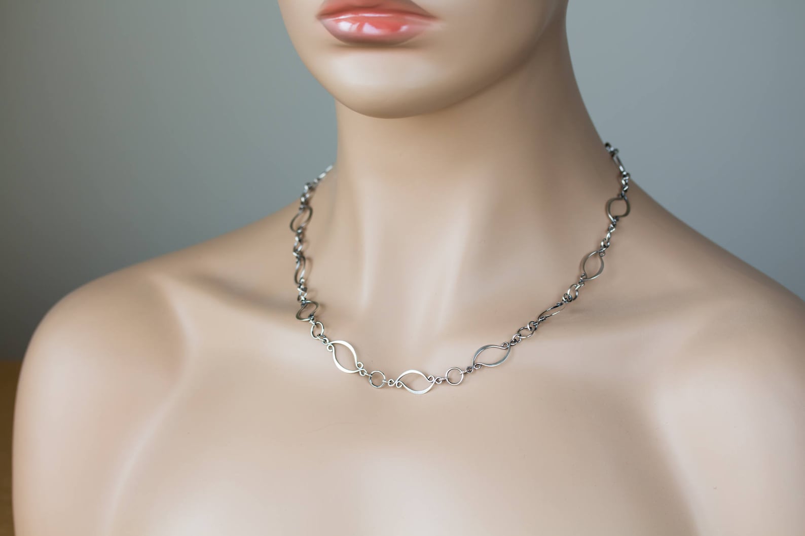 Elegant Sterling Silver Chain Necklace Unique Artisan Silver - Etsy