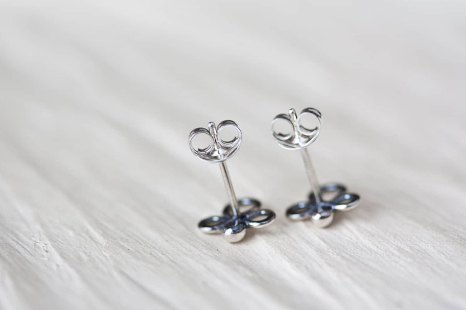 Small Handmade Sterling Silver Stud Earrings Little Silver - Etsy