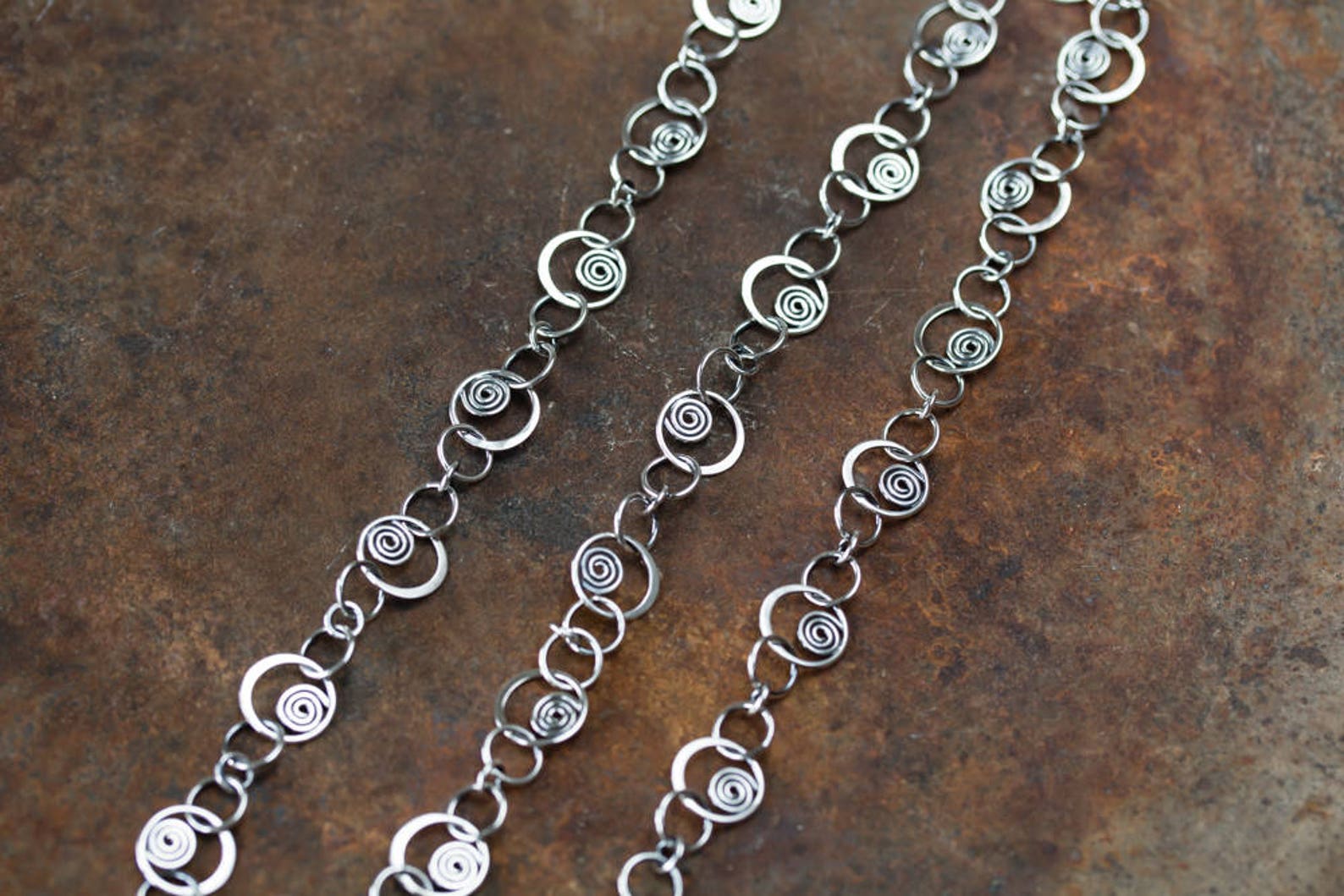 Unique Silver Links Chain Necklace Solid Sterling Silver - Etsy
