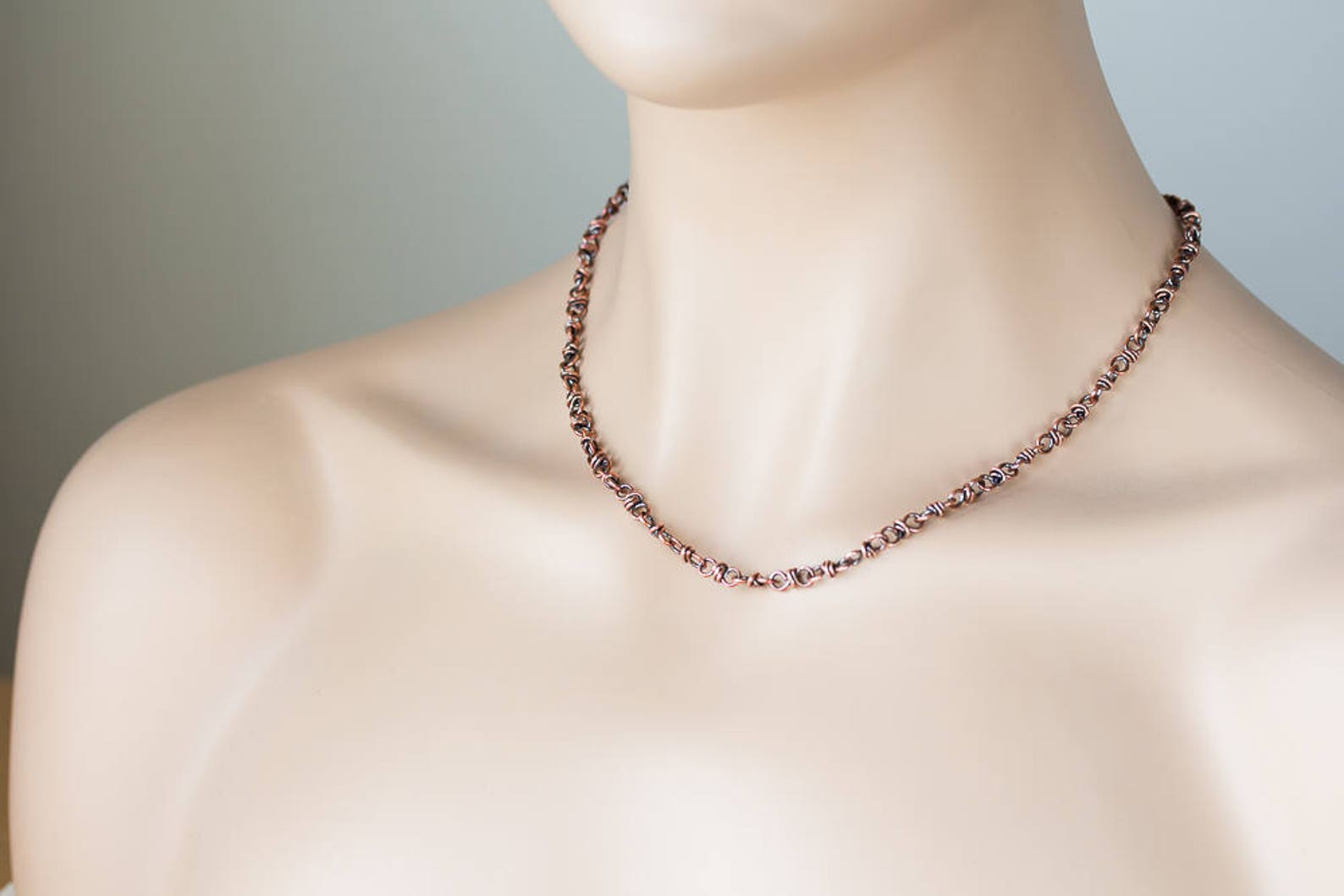 Handcrafted Copper Chain Necklace Oxidized Copper Necklace | Etsy