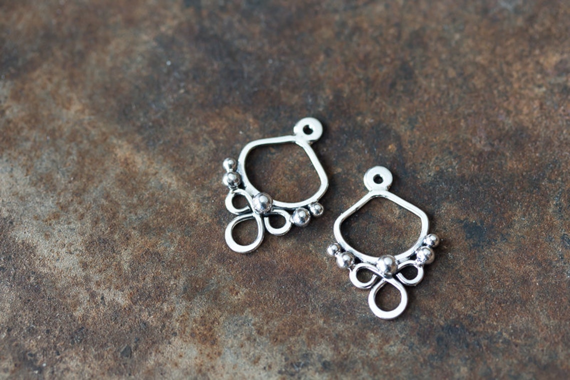 Dainty Front Back Earring SET, Handcrafted Sterling Silver Ear Jackets ...