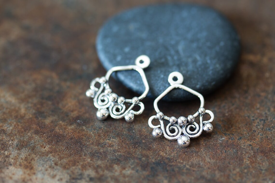 Interchangeable silver ear jacket earrings artisan handmade | Etsy