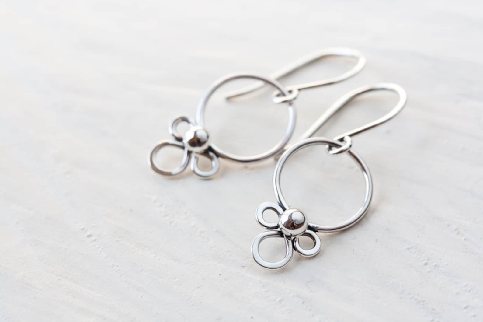 Tiny Dainty Silver Earrings Small Silver Hoop Earrings | Etsy