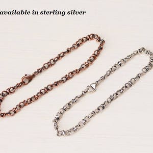 Pure Copper Chain Bracelet for Man or Woman, Handcrafted Solid Copper ...