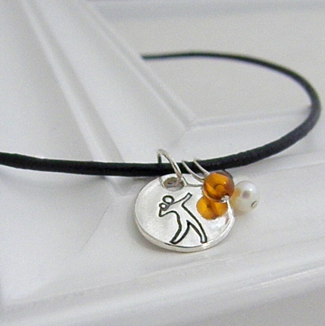 Shot Put Necklace Hand Stamped Silver With Leather Cord on - Etsy