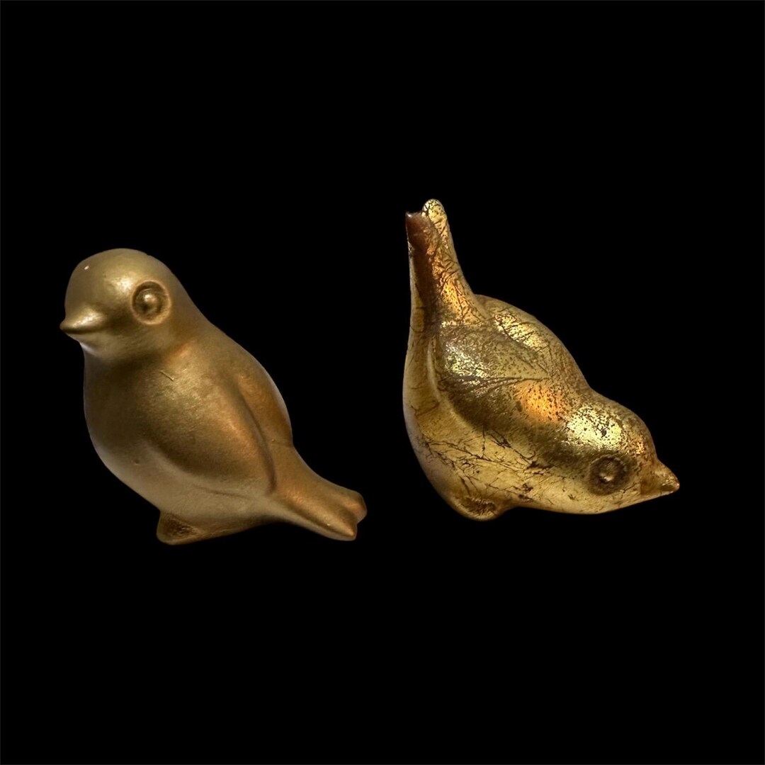 Mid Century Howard Pierce Gold Bird Figurines Vintage - Etsy