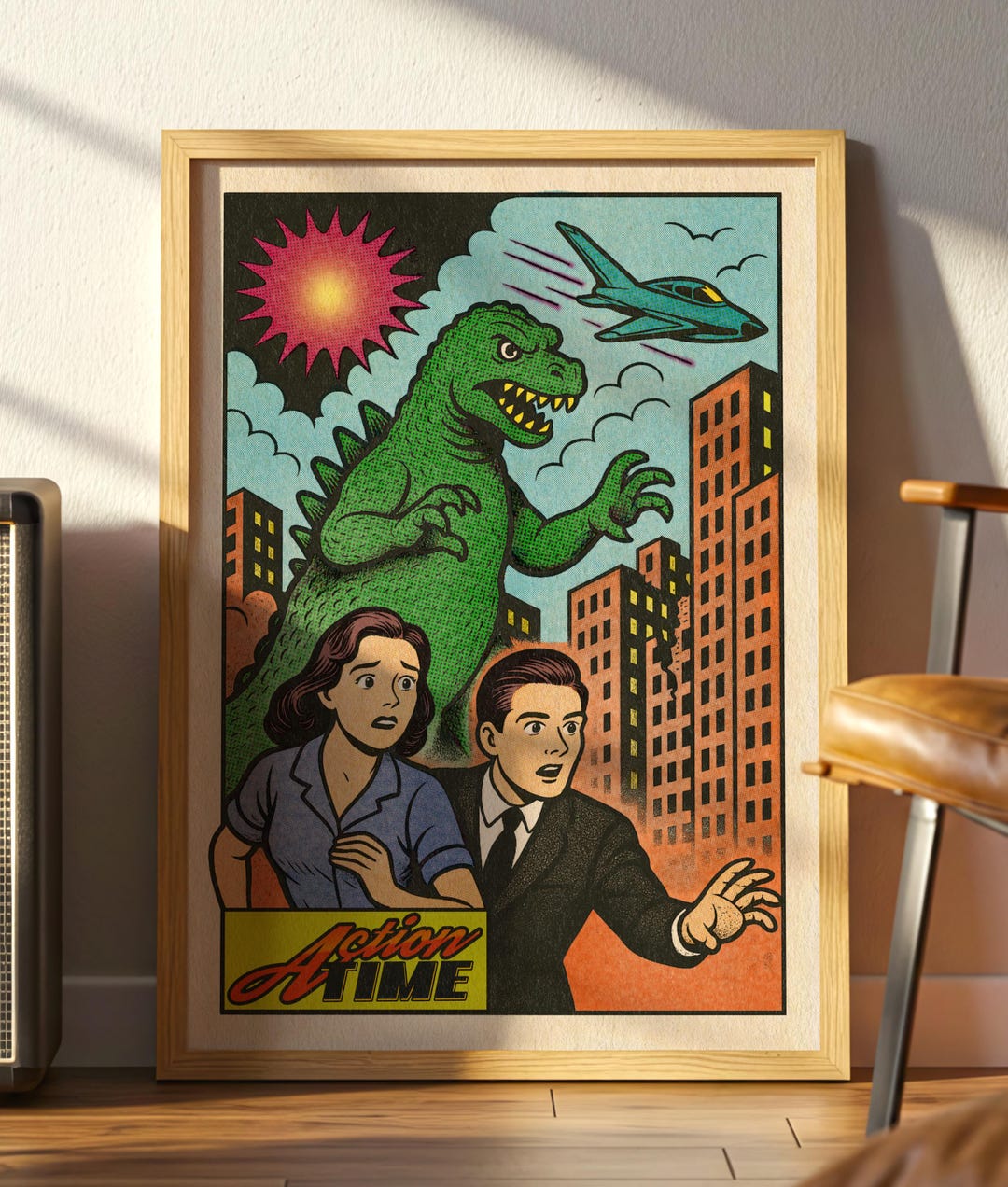 Vintage Comic Monster Attack Poster, Retro Pop Art Print - Etsy