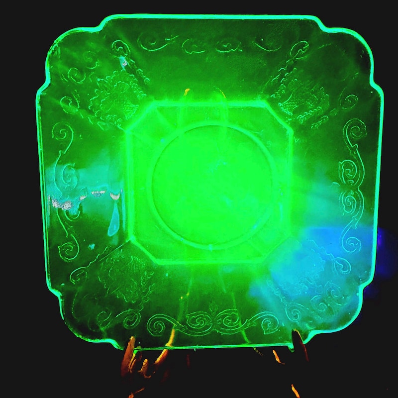 Antique Square Glass Vase - Etsy